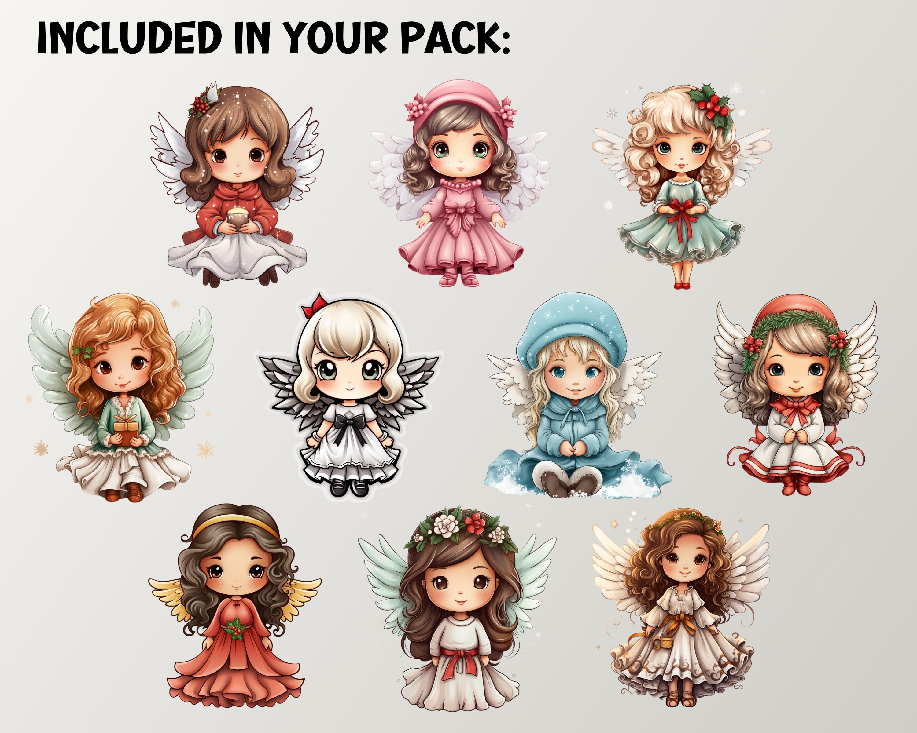 Little Angel Girls Clipart, Instant Download Commercial Use, Watercolor ...
