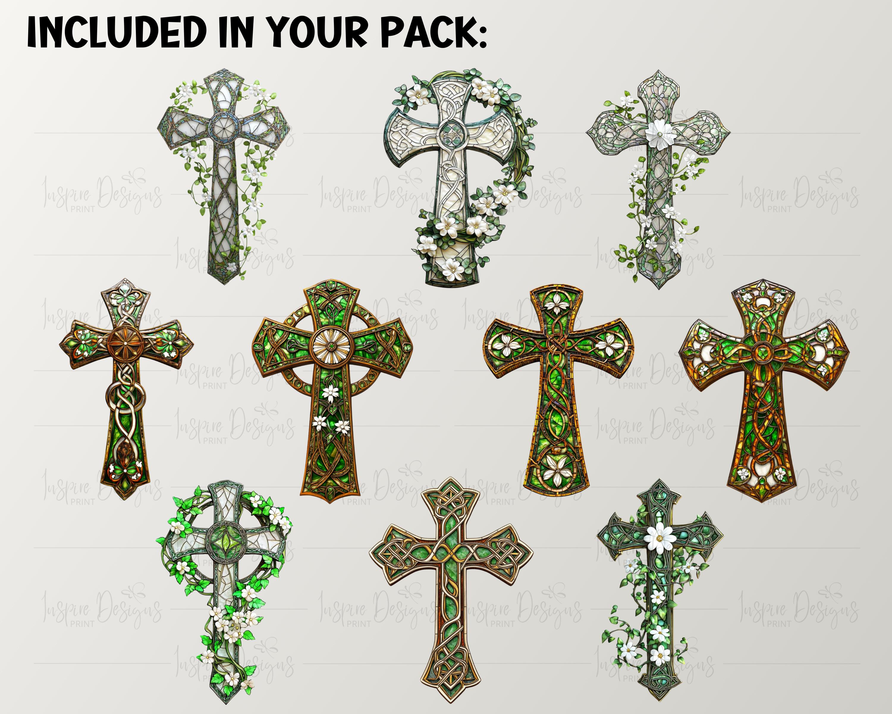 Celtic Crosses Clipart, St Patricks Day Irish Art Religious Digital ...