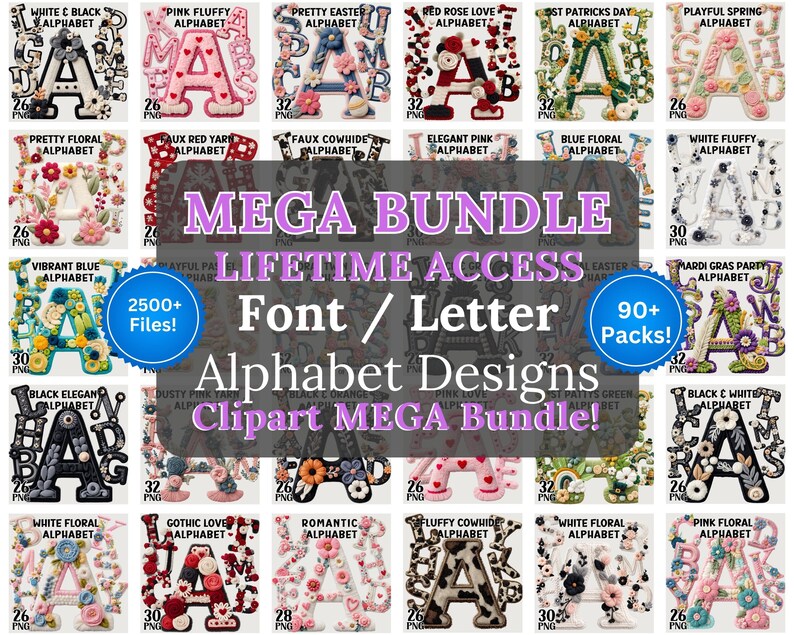 Alphabet Letter Set MEGA Bundle! All FONT Sets in ENTIRE Store ...