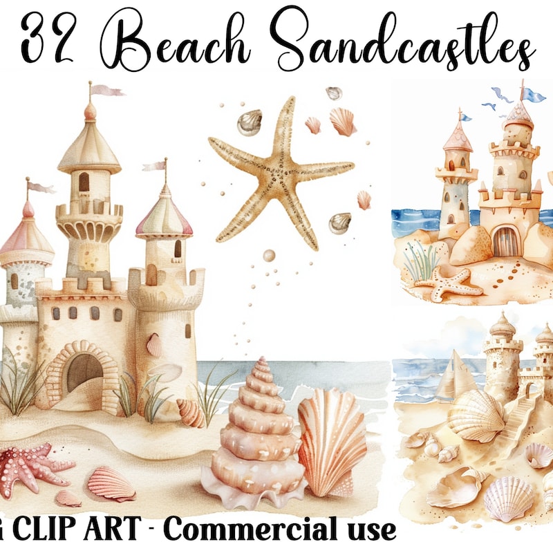 Sandcastle Clip Art - Etsy Australia