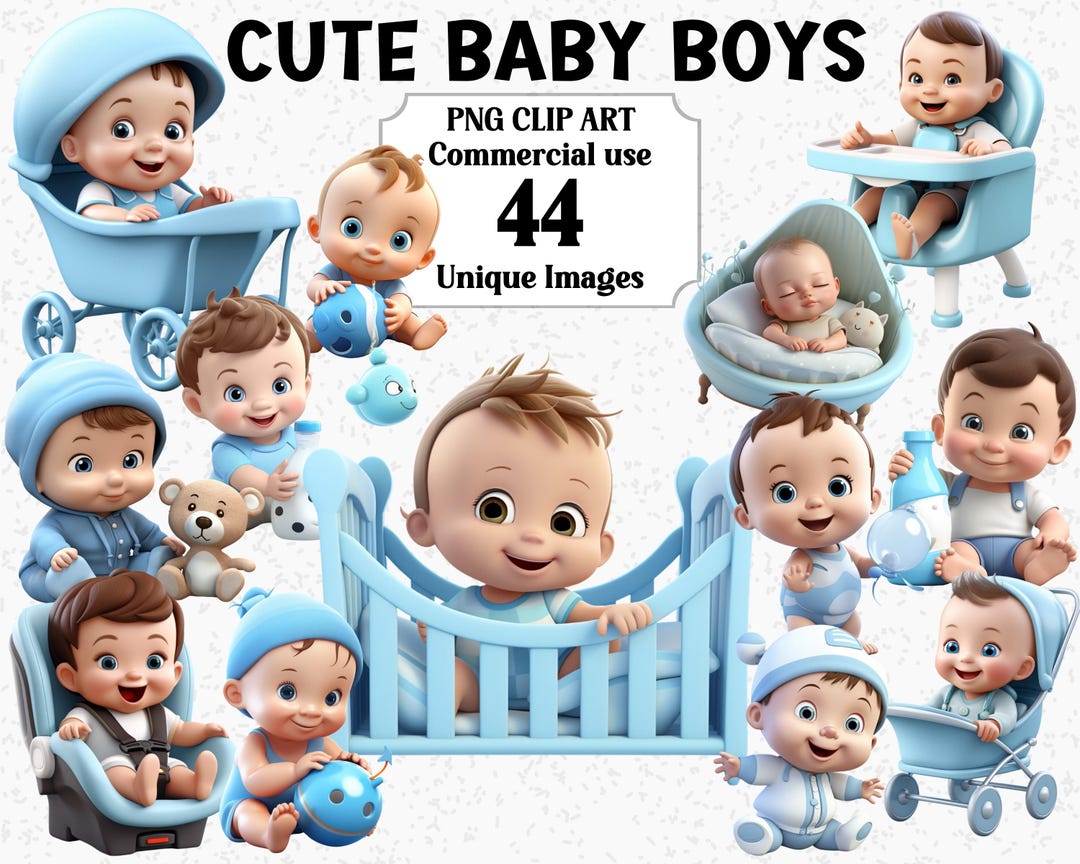 3D Style Cute Baby Boys Clipart, Children Kids People, Son, Sleeping ...