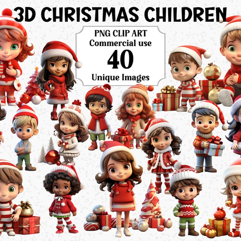 Christmas Clipart Kids - Etsy