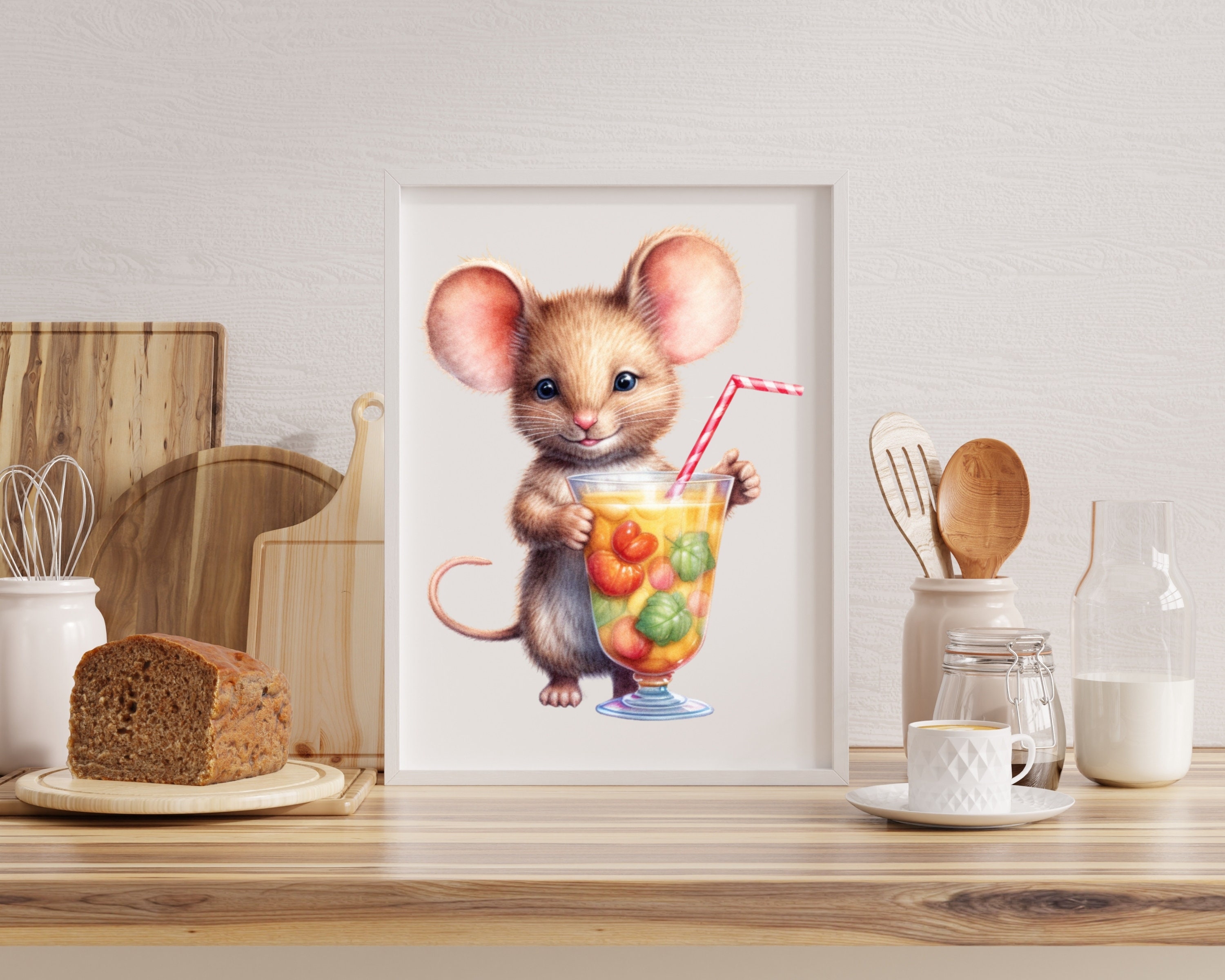 Cute Cocktail Mice Clip Art, Digital & Paper Crafts Fantasy Animal ...