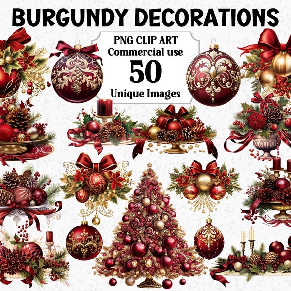 Burgundy Christmas - Etsy