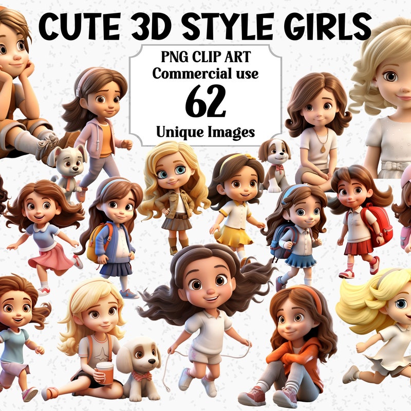 Little Girl Clip Art - Etsy