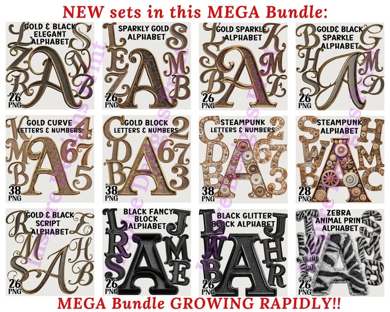 Alphabet Letter Set MEGA Bundle! All FONT Sets in ENTIRE Store ...