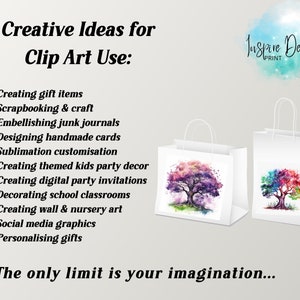 Fantasy Trees Watercolor Clipart Scenes, Digital/paper Craft, Instant ...