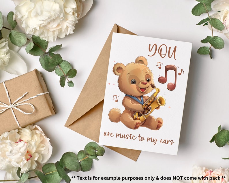 Cartoon Musical Bears Clipart, Instant Download, Music Guitar Drums ...