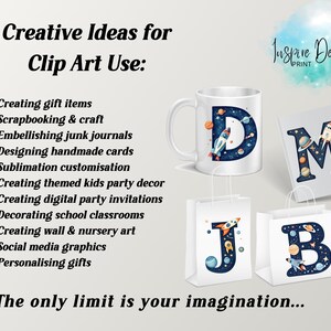 Space Alphabet Letters Clipart Navy Blue Planets Boys & Girls Digital ...