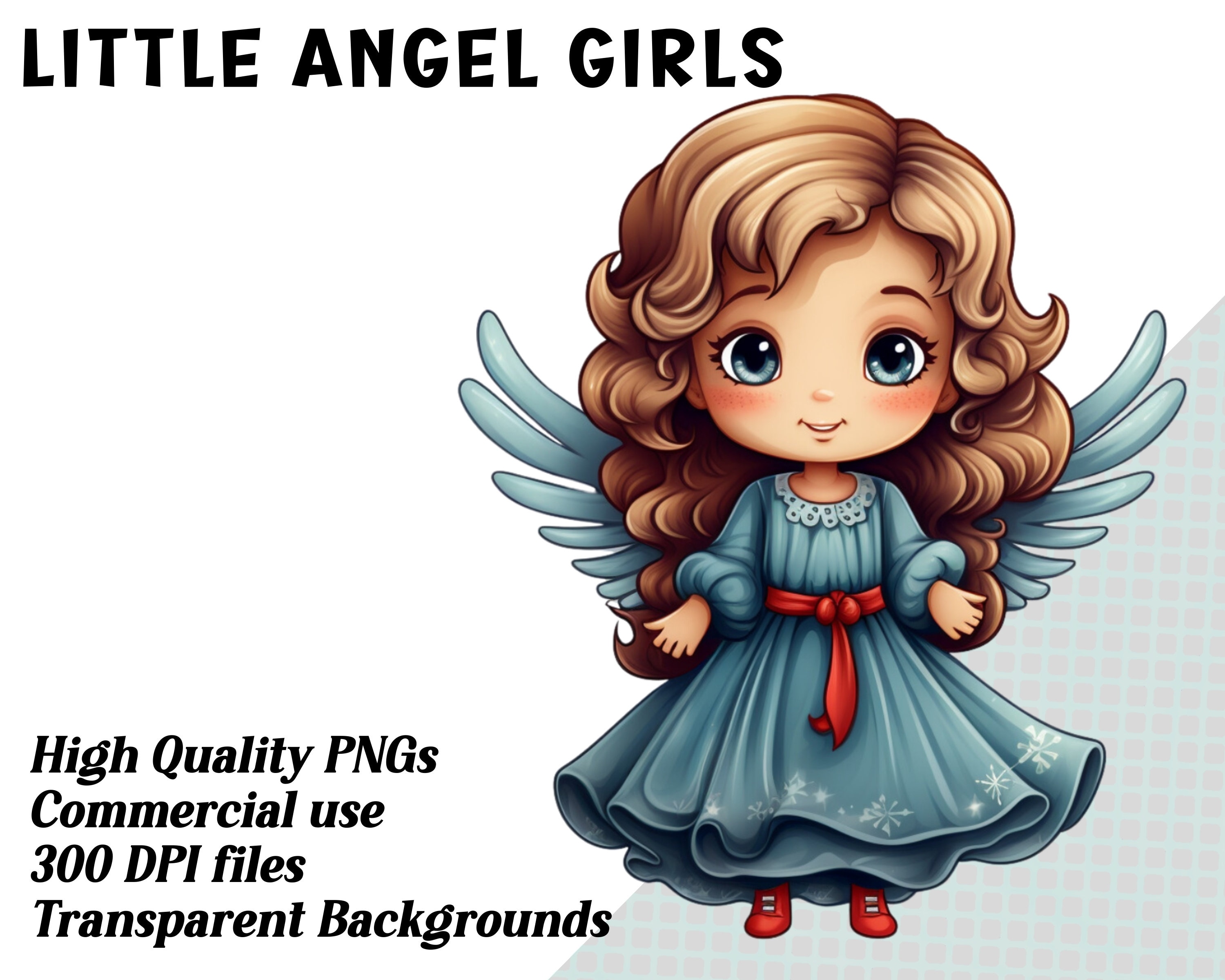 Little Angel Girls Clipart, Instant Download Commercial Use, Watercolor ...