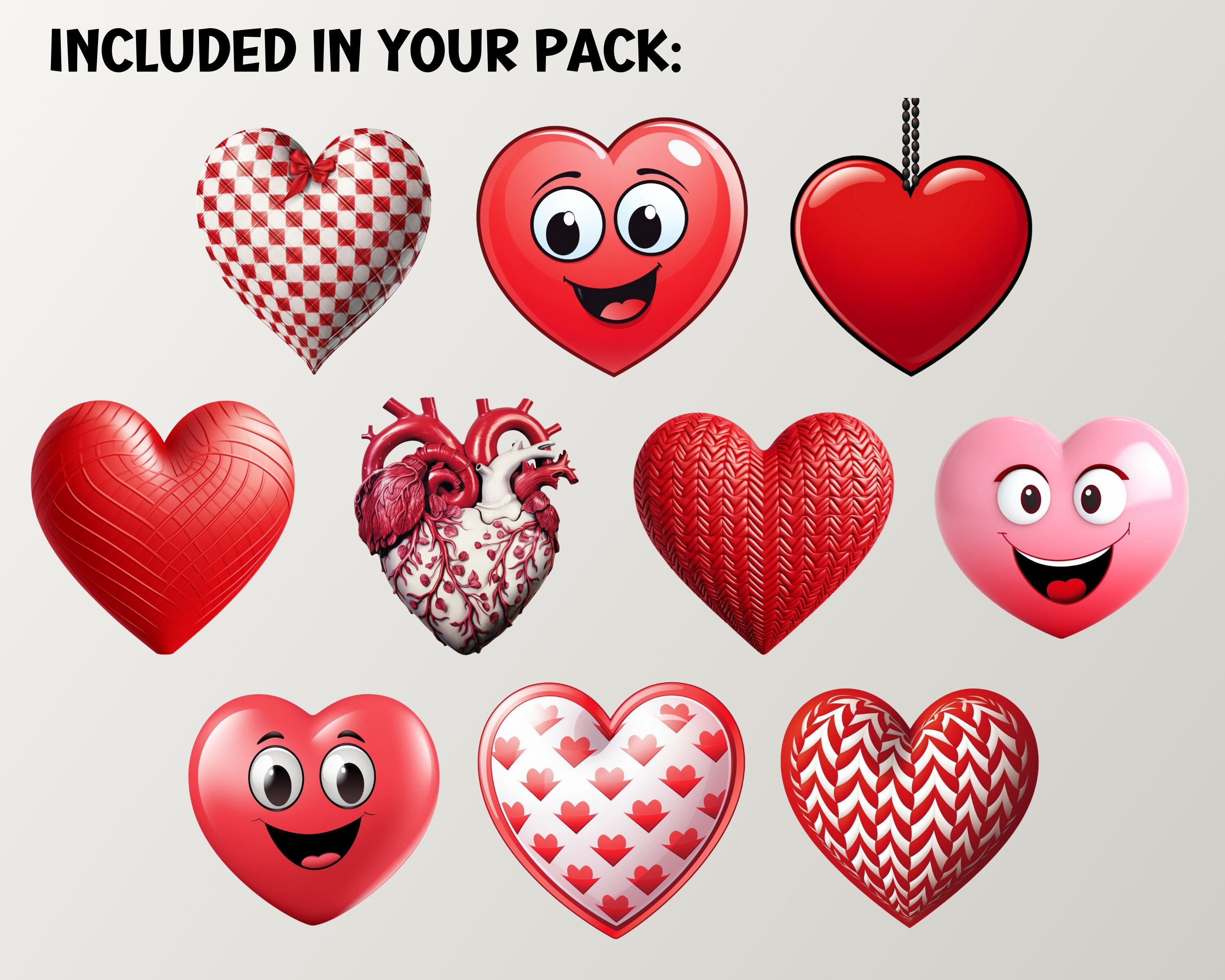 Hearts Full of Love Valentines Day Red Watercolor Clipart, Cards Craft ...