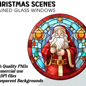 Christmas Stained Glass Windows Clipart, Digital & Paper Crafts ...