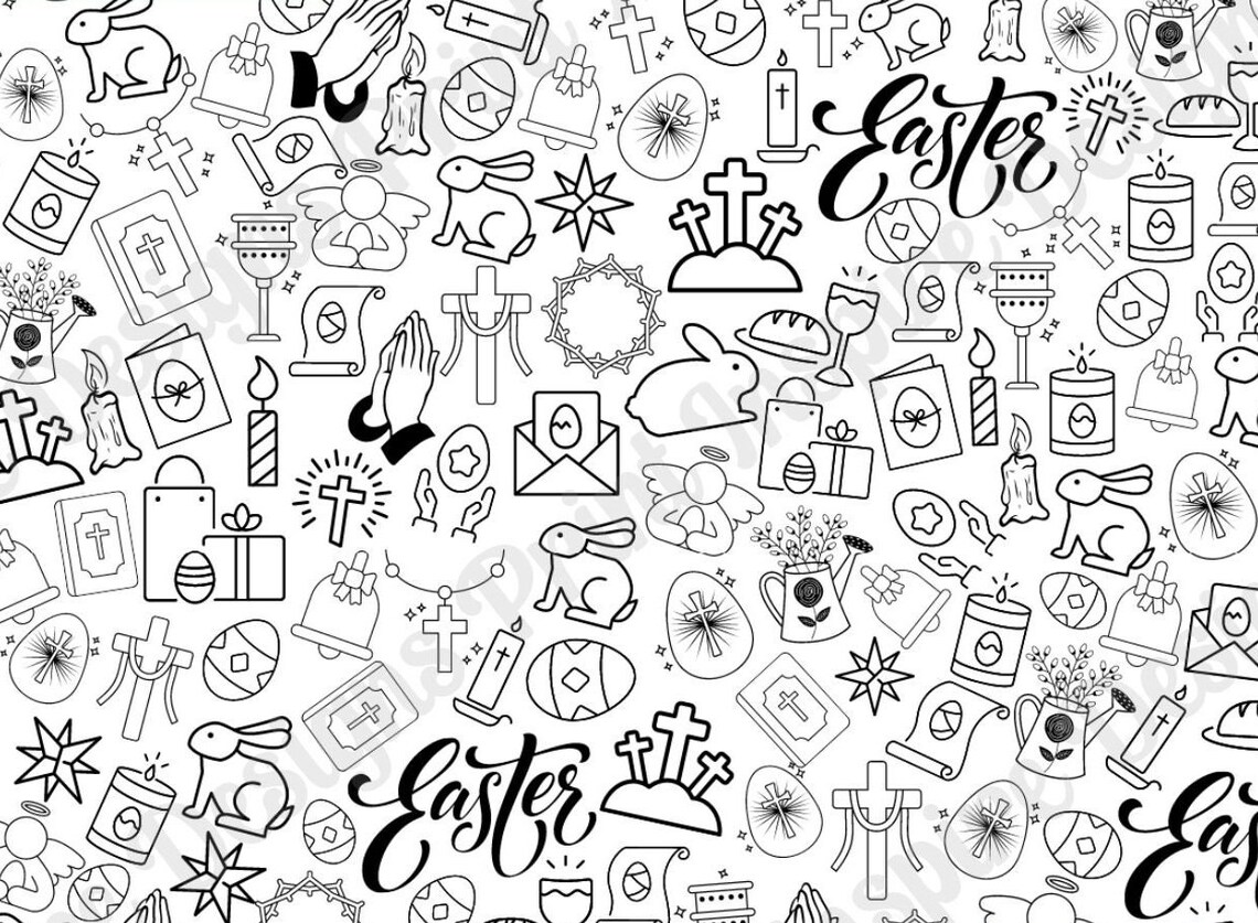 Religious Easter Search & Color Doodles I SPY Printable Counting Page ...
