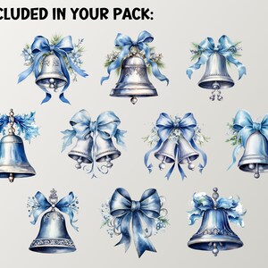 Christmas Bells Watercolor Clipart Decorations, Cards Invites Craft ...