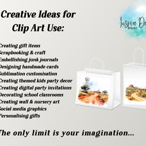 Outback Roads Watercolor Clipart Scenes, Digital & Paper Craft, Instant ...