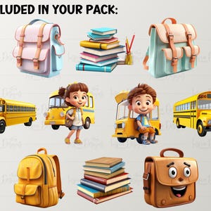 3D Style Back to School Clipart Set2, Commercial Use Children People ...