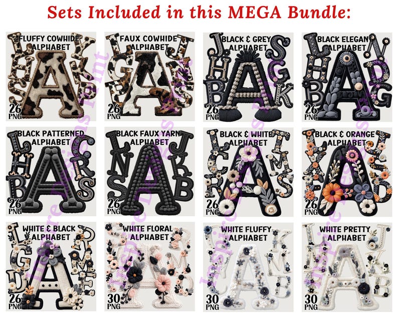 Alphabet Letter Set MEGA Bundle! All FONT Sets in ENTIRE Store ...