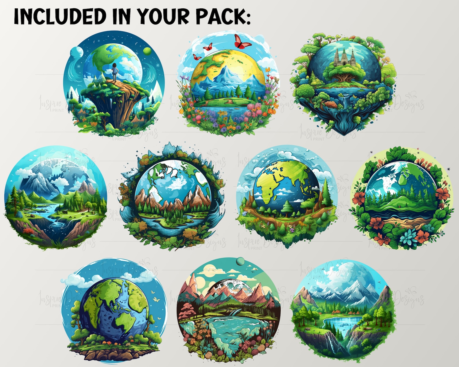 Beautiful Planet Earth Watercolor Earth Day Month Clipart, Nature Craft ...