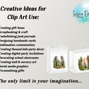 Redwood Forest Scenes Watercolor Clipart, Digital & Paper Craft ...