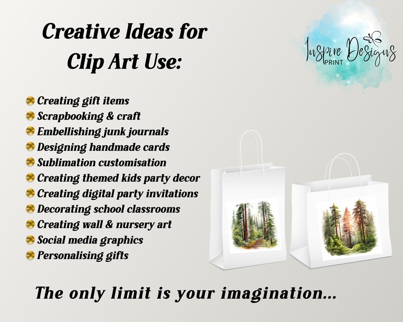 Redwood Forest Scenes Watercolor Clipart, Digital & Paper Craft ...