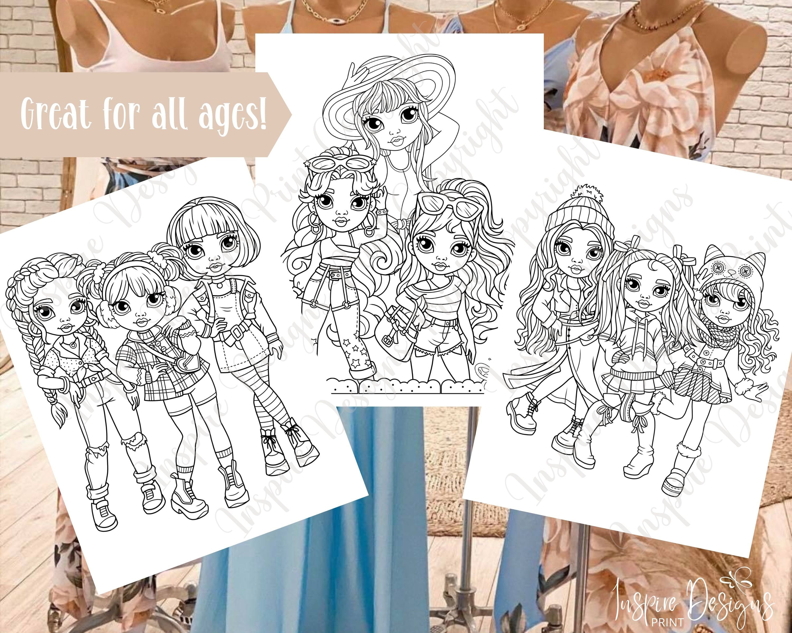 Fashion Besties 20 X Coloring Pages Girls Best Friends Printable Dolls ...