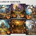 Spooky Halloween Scenes Watercolor Clipart, Craft Digital Papers ...