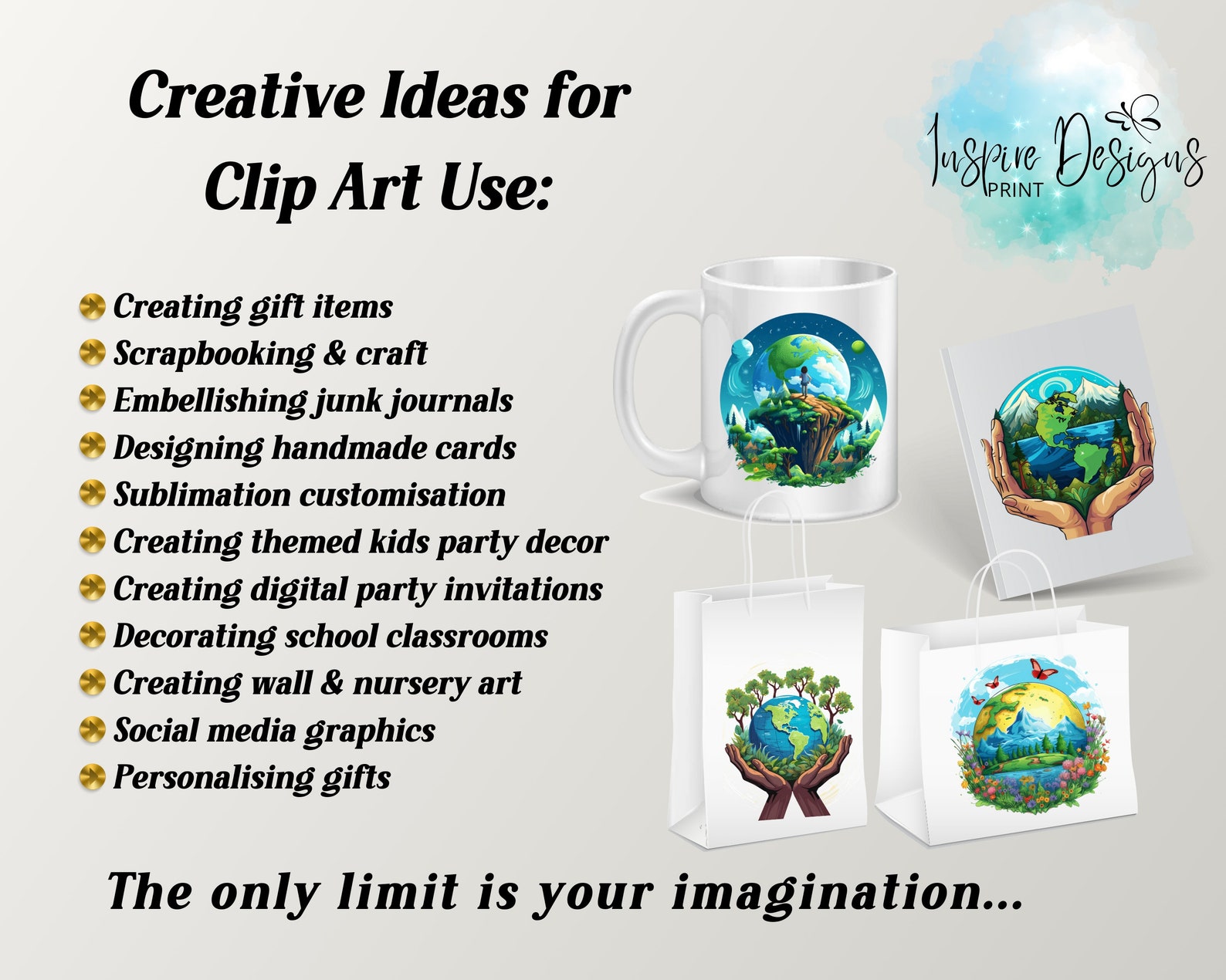 Beautiful Planet Earth Watercolor Earth Day Month Clipart, Nature Craft ...