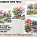 Country Gardens Watercolor Spring Scenes Clipart, Digital & Paper Craft ...