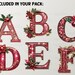 Red Glitter Letters Clipart, Sparkly Christmas Alphabet Digital / Paper ...