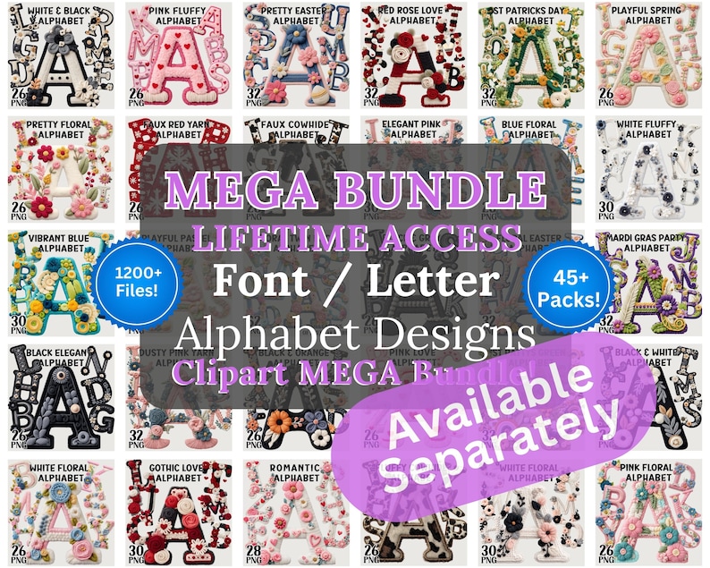 Starry Christmas Letters Clipart, Custom Initial Ornament Alphabet ...