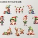 Cheeky Christmas Elves Watercolor Clipart, Craft Sublimation ...