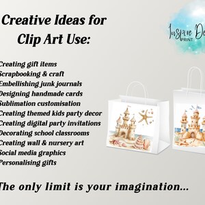 Beach Sandcastles Watercolor Clipart Scenes, Digital/ Paper Crafts ...