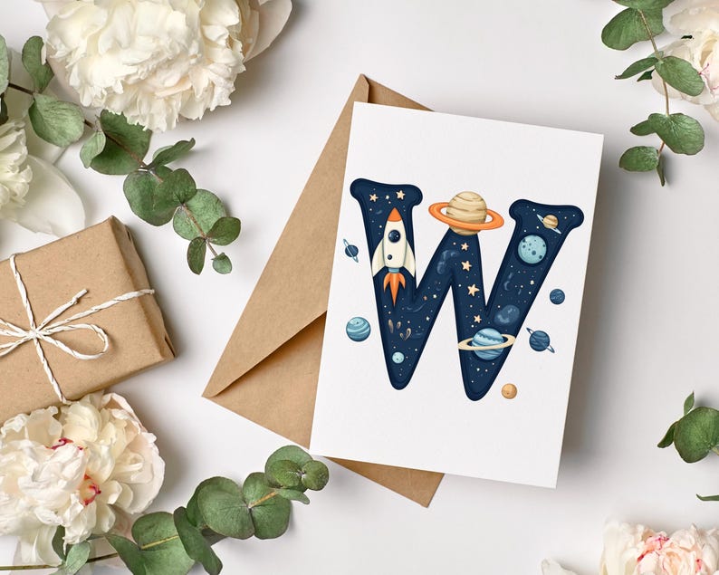 Space Alphabet Letters Clipart Navy Blue Planets Boys & Girls Digital ...