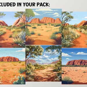 Australian Outback Backgrounds Clipart Scenes, Digital & Paper Craft ...