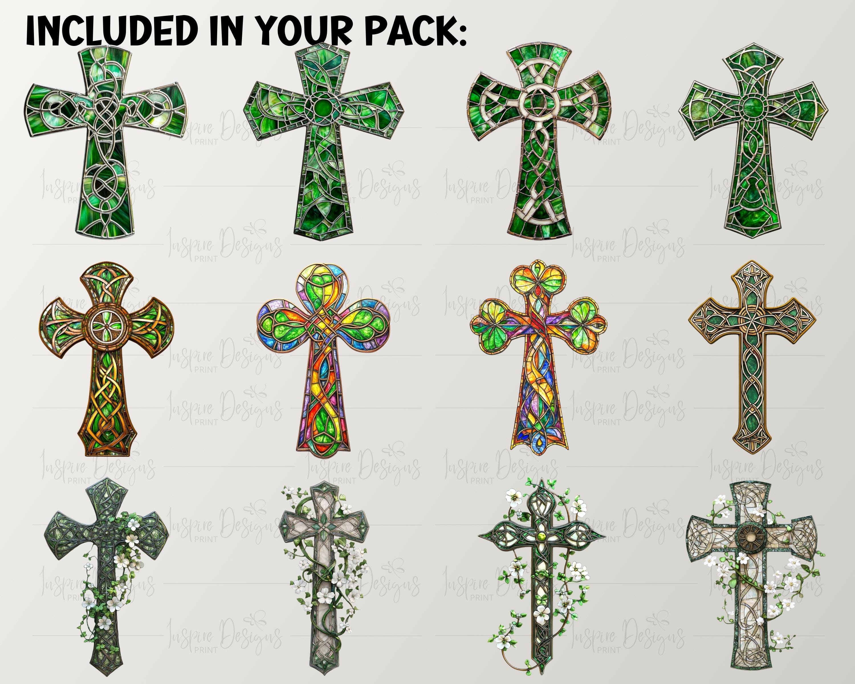 Celtic Crosses Clipart, St Patricks Day Irish Art Religious Digital ...