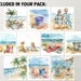 Beach Vacations Watercolor Clipart Scenes, Digital & Paper Crafts ...