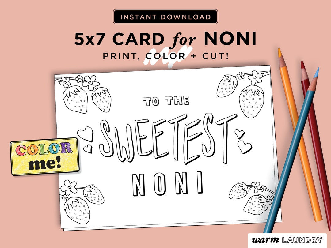 Noni Printable Card | Noni Mother's Day | Noni Birthday Card | Noni ...