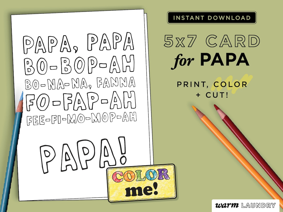 Papa Printable Card | Papa Father's Day Card | Papa Birthday | Papa ...