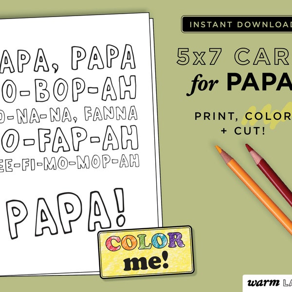 Papa Coloring - Etsy