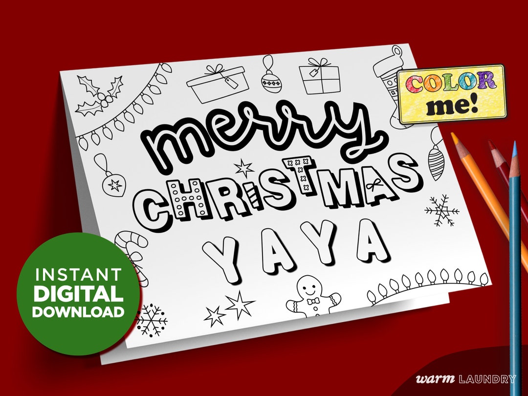 Merry Christmas Yaya - Printable Card | Keepsake Gift for Yaya From Big ...