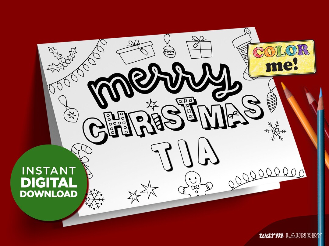 Merry Christmas Tia - Printable Card | Keepsake Gift for Tia From Big ...