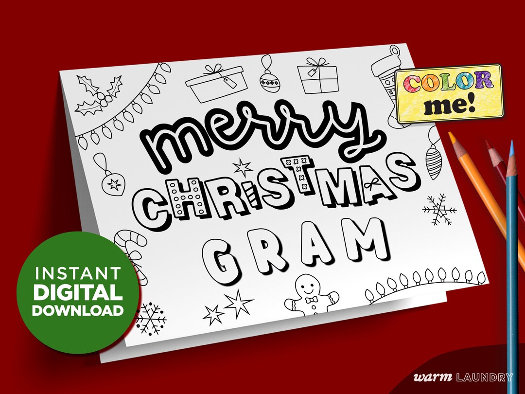Merry Christmas Gram - Printable Card | Keepsake Gift for Gram From Big ...