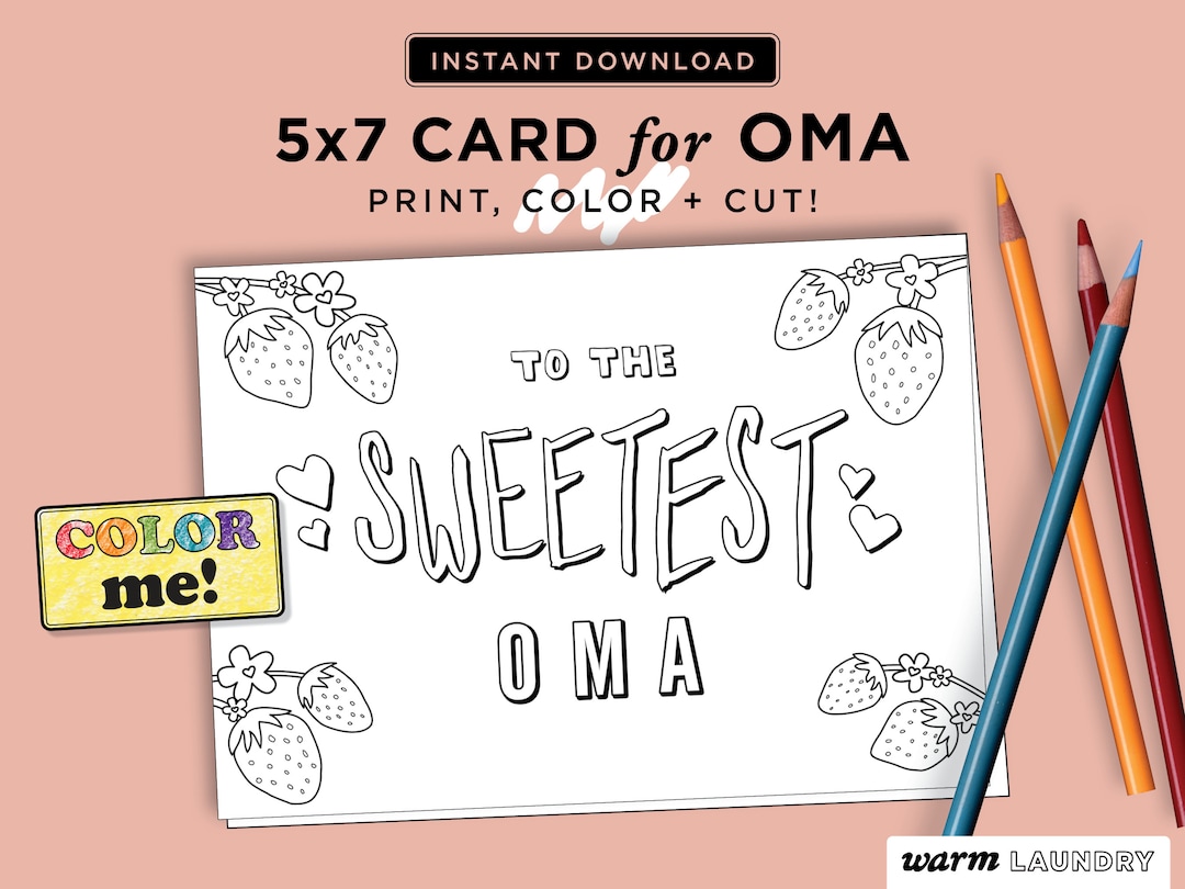 Oma Printable Card | Oma Mother's Day | Oma Birthday | Oma Card From ...