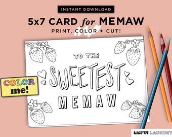 Memaw Coloring Page - Etsy Canada