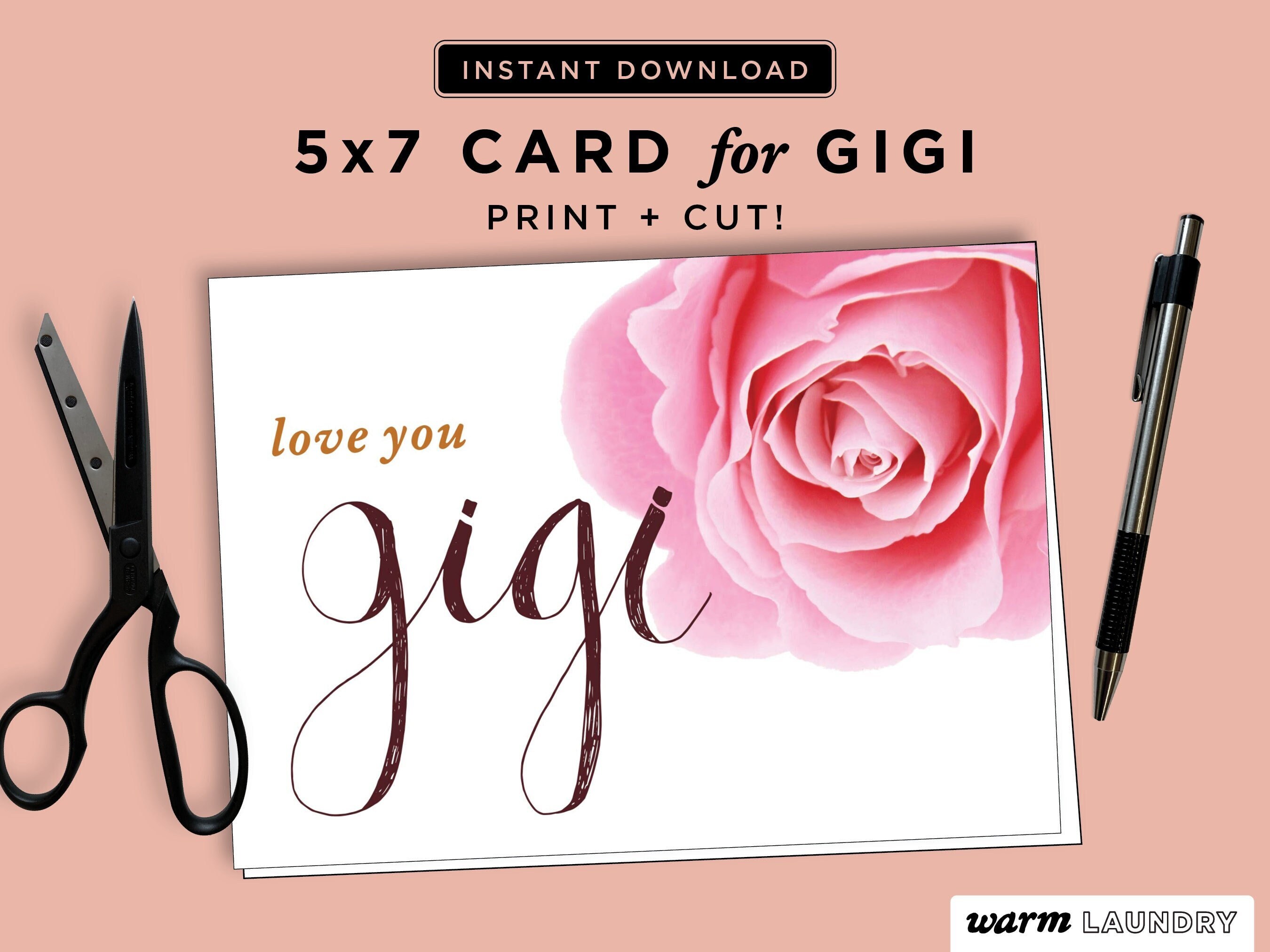 Gigi Mother's Day Printable Card, Rose Design Gigi Birthday Card ...