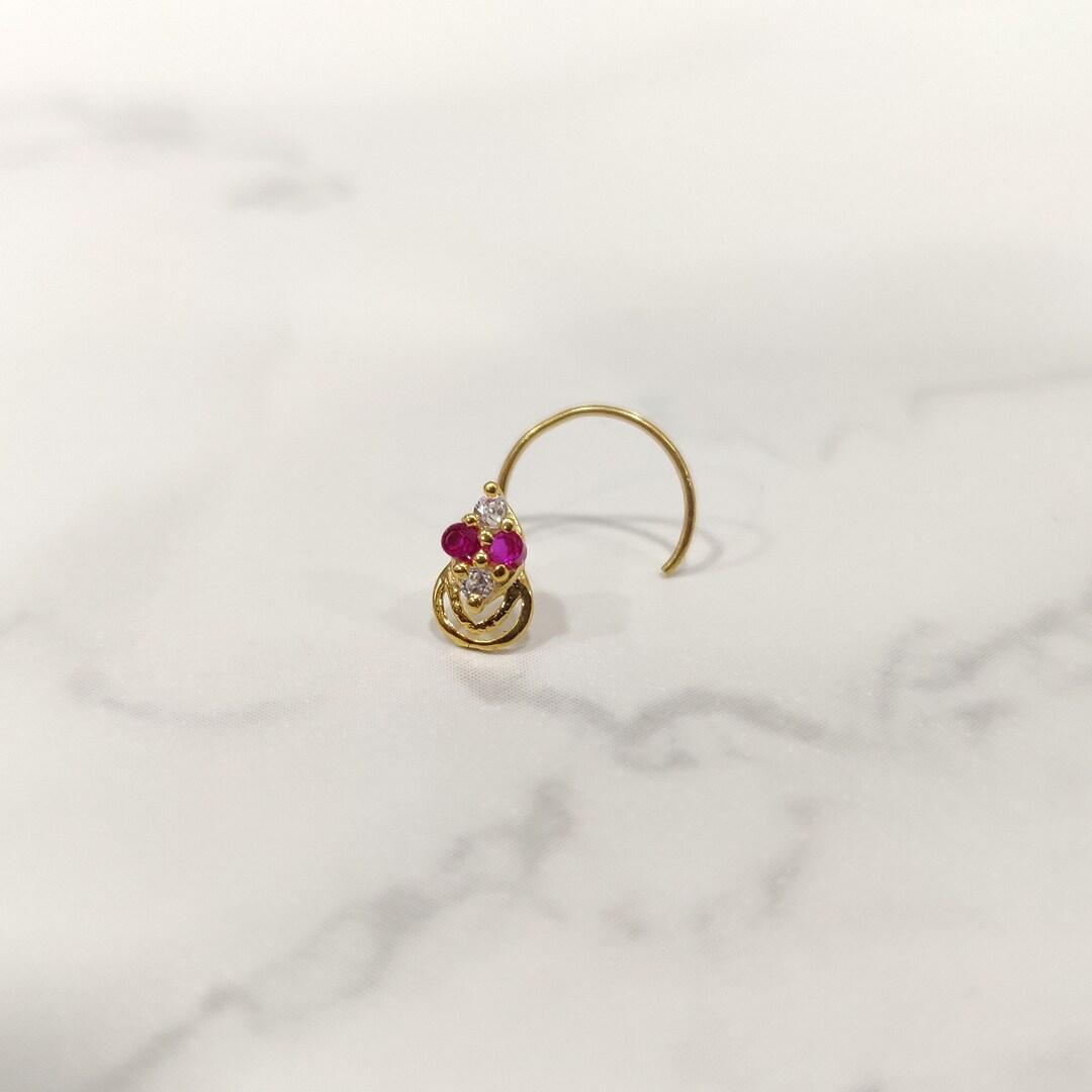 Cute Nose Stud Indian Nose Pin Tiny Nose Stud Unique Nose Ring Cz Nose ...
