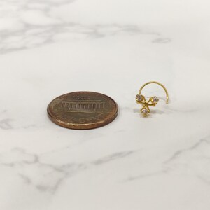 Triangle Nose Stud Indian Nose Pin Solid Gold Nose Ring Flower Nose ...