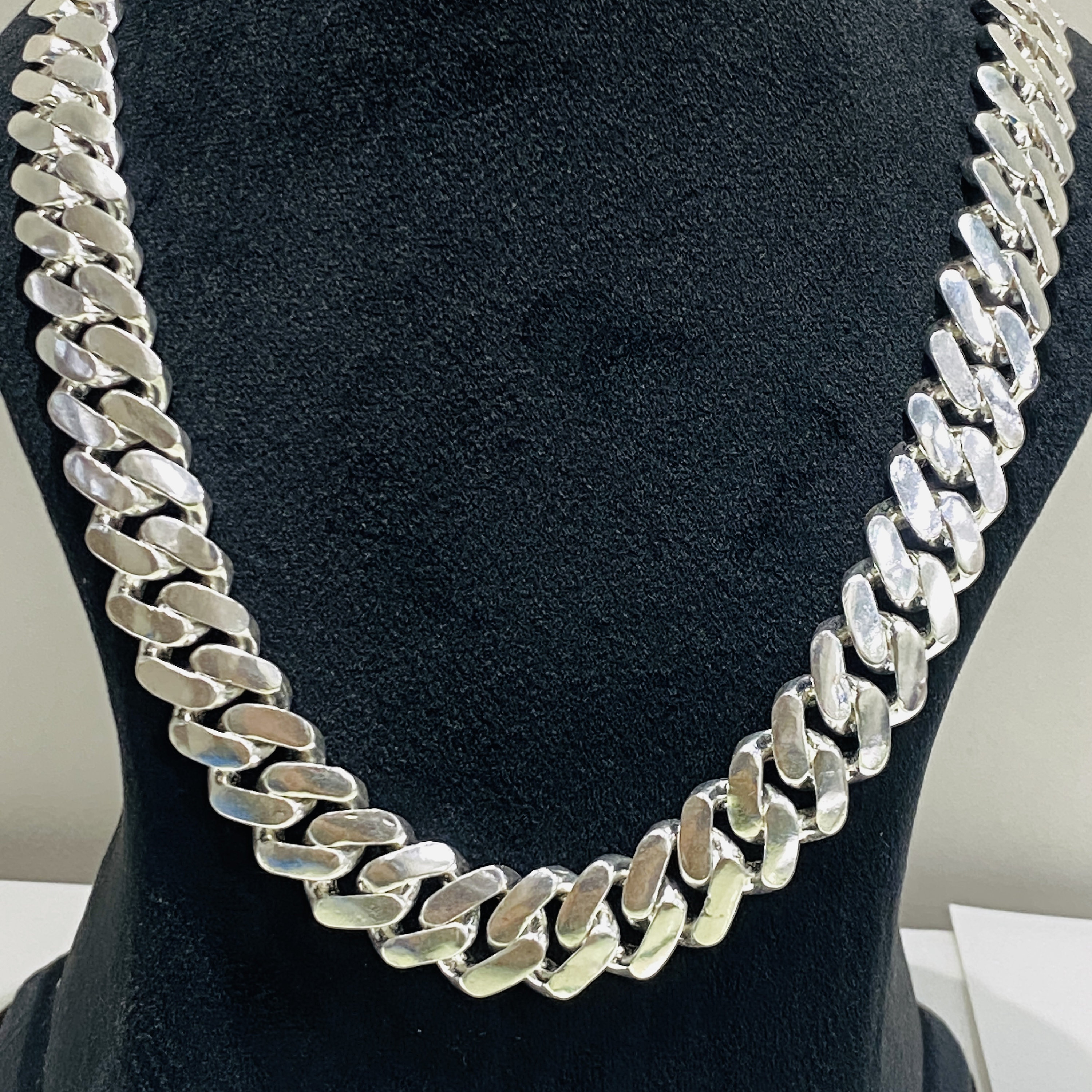 Cadena cubana de plata 925 pesada para hombres y mujeres - Etsy España