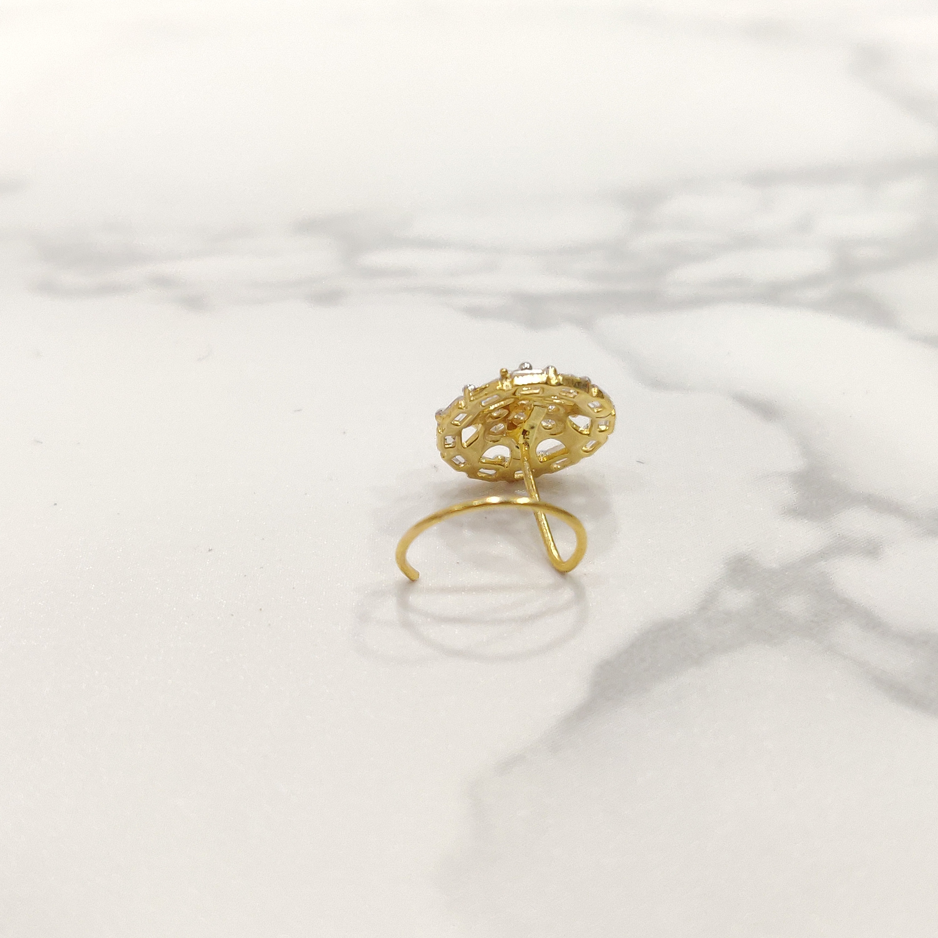 Gold Nose Stud 18k Solid Gold Indian Nose Stud Flower Nose Stud Dainty ...