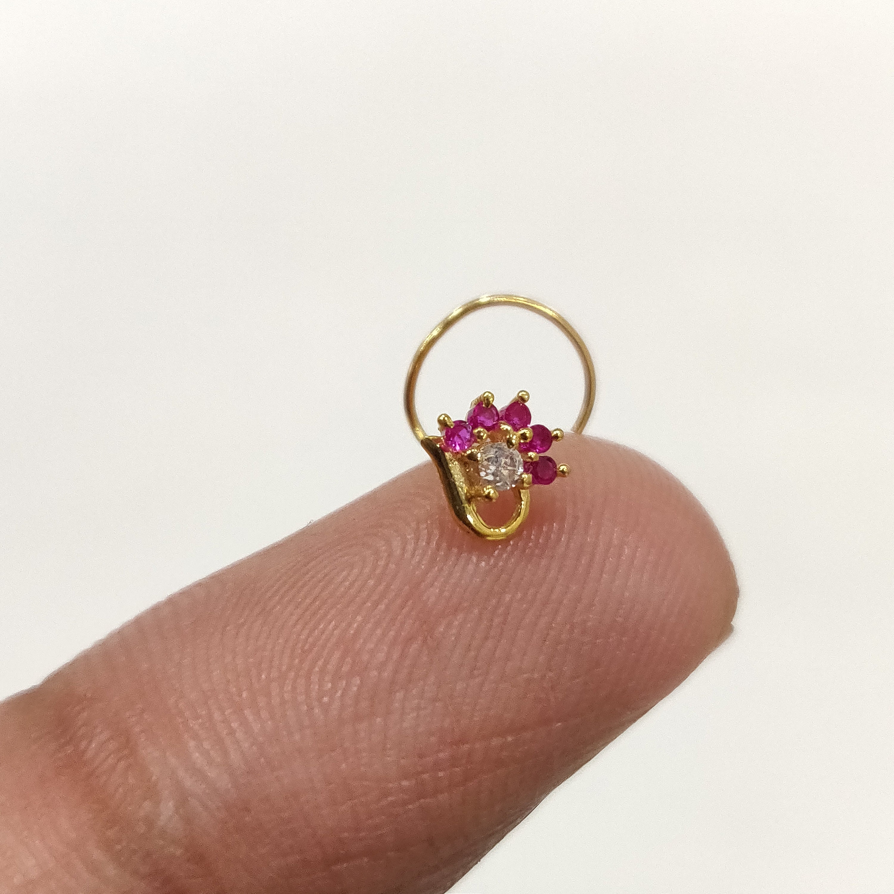 Tiny Nose Stud 18k Solid Gold Indian Nose Stud 20 Gauge Nose Ring ...